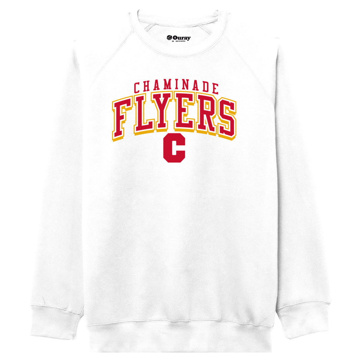 White Crew Neck Sweatshirt w/Chaminade C - Final Sale - Style Disconti ...